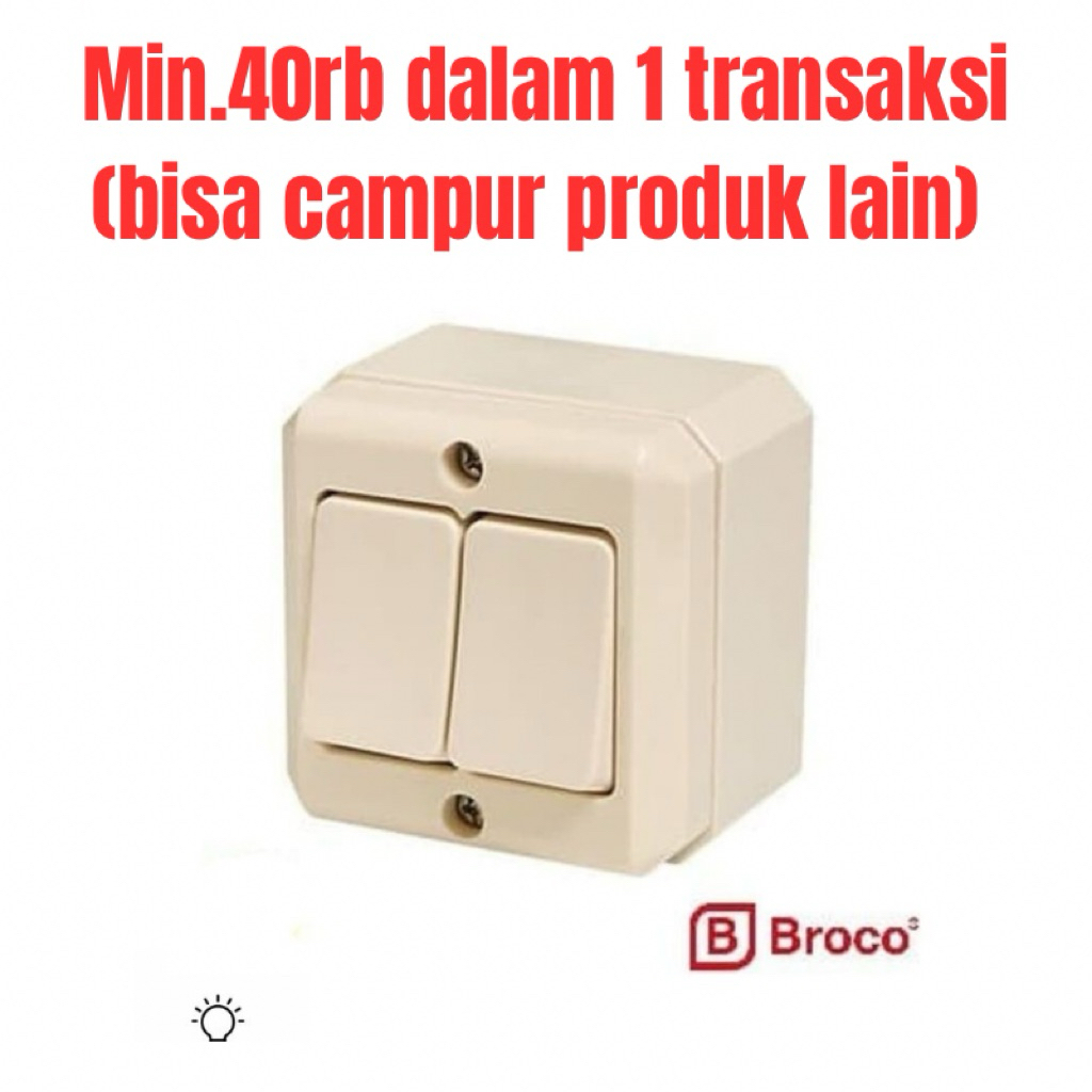 Jual BROCO OB SEGI SAKLAR SERI CREAM 16220 DOUBLE SWITCH OUTBOW TEMPEL ...