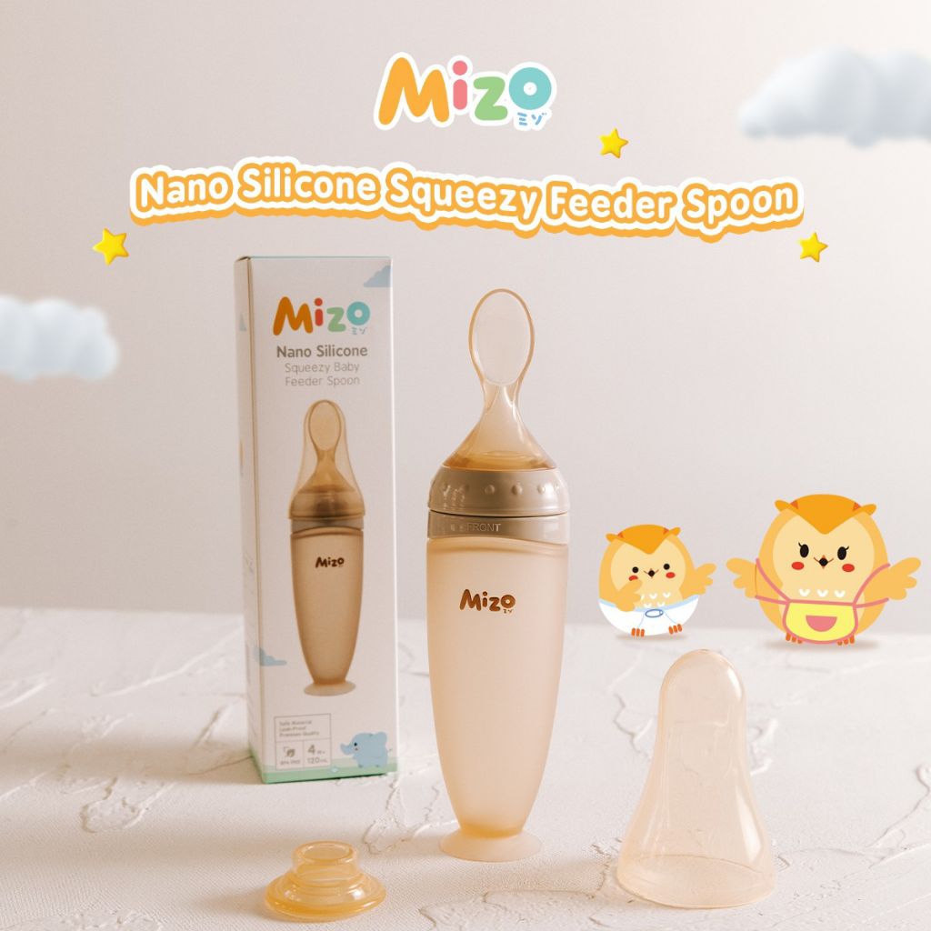 Jual MIZO Sendok Botol Makan Bayi MPASI Silicone Feeder Spoon | Shopee ...