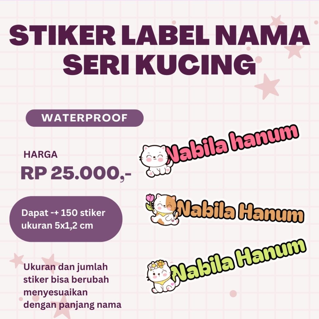 Jual Stiker label nama seri kucing | Shopee Indonesia
