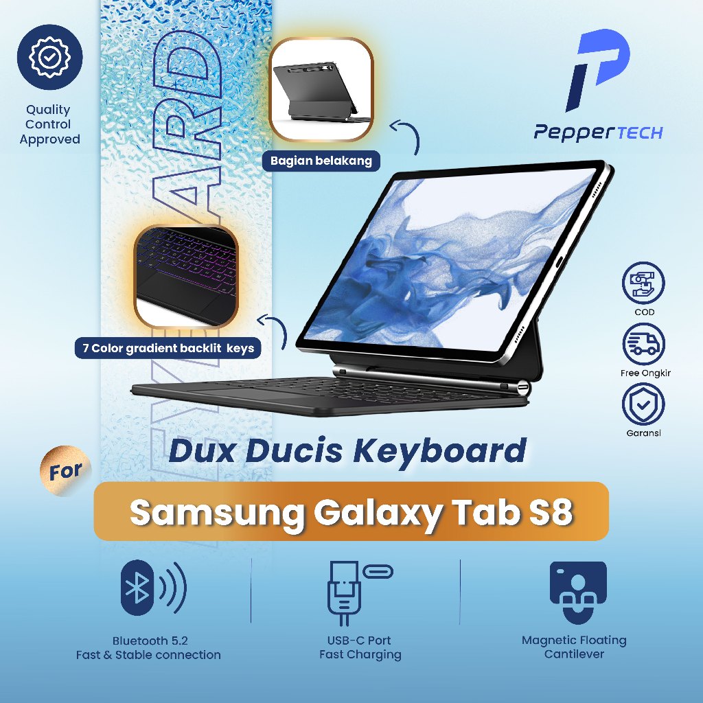 Jual PEPPERTECH - Magic Keyboard Dux Ducis for Samsung Galaxy Tab S8 11 ...
