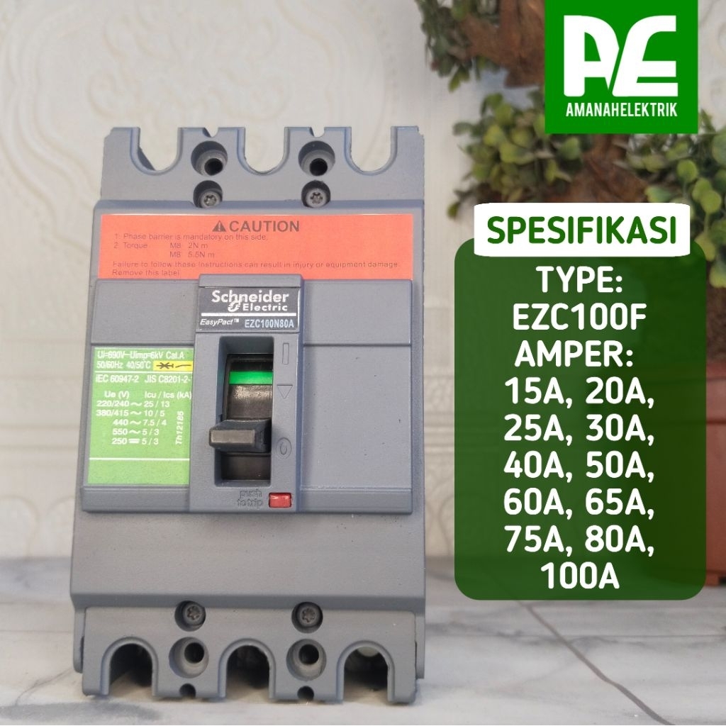 Jual MCCB BREAKER EASYPACT EZC100F 15A, 20A, 25A, 30A, 40A, 50A, 60A ...