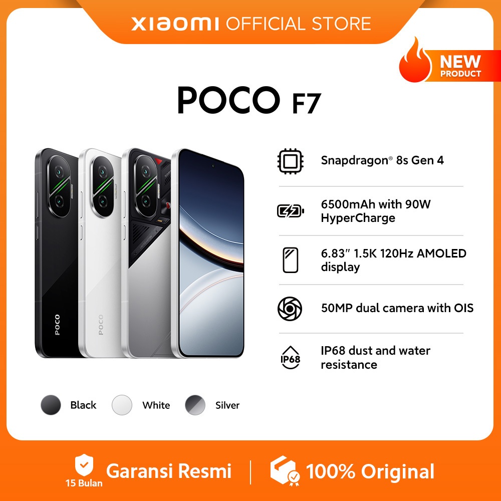 Jual POCO F7 (12/512GB) | Snapdragon® 8s Gen 4 | 6500mAh with 90W ...