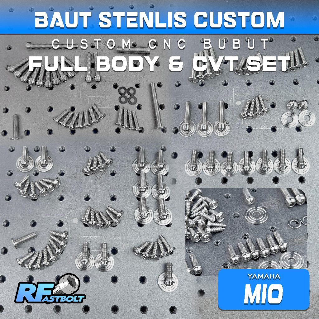 Jual BAUT SKRUP FULL SET CVT BODY YAMAHA MIO KARBU 5TL STENLIS CUSTOM ...