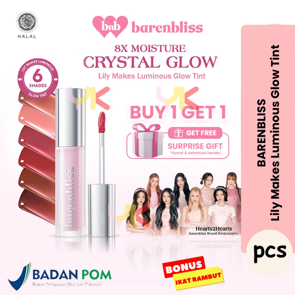 Jual BNB Barenbliss Lily Makes Luminous Glow Tint glowing lips TINT GLOW BARENBLISS | Shopee ...