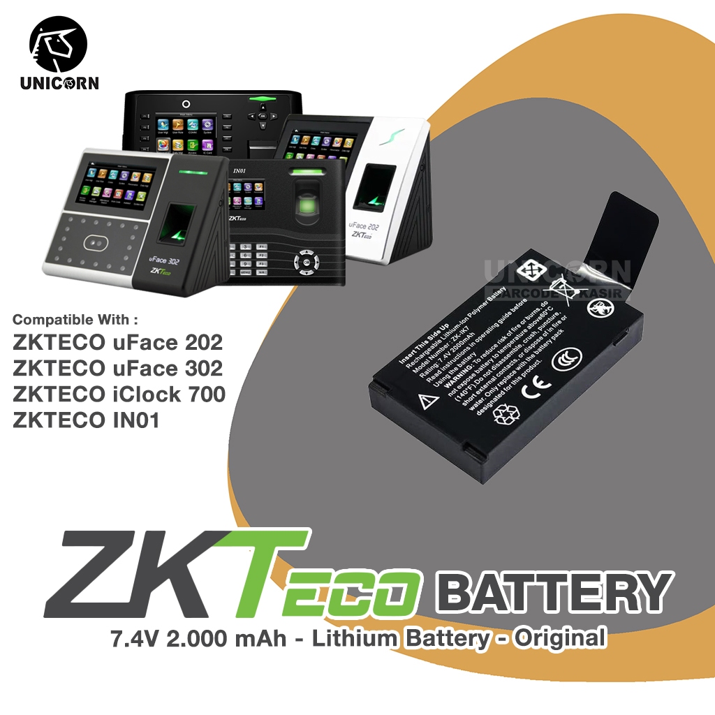 Jual Battery Baterai Mesin Absensi ZK-IK7 Original - ZKTECO uFace 203 ...