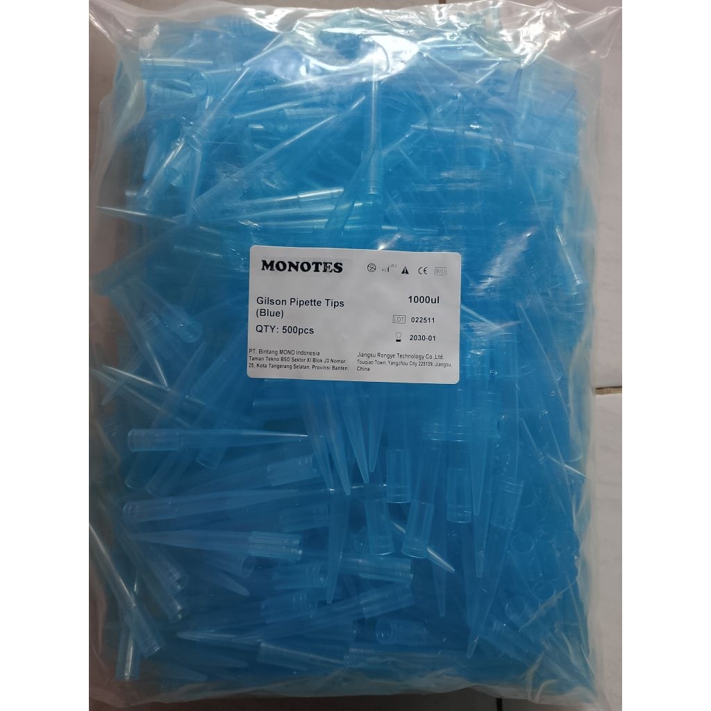 Jual Blue Tips | Gilson pipette Tips 1000UL | isi 500pcs monotes ...