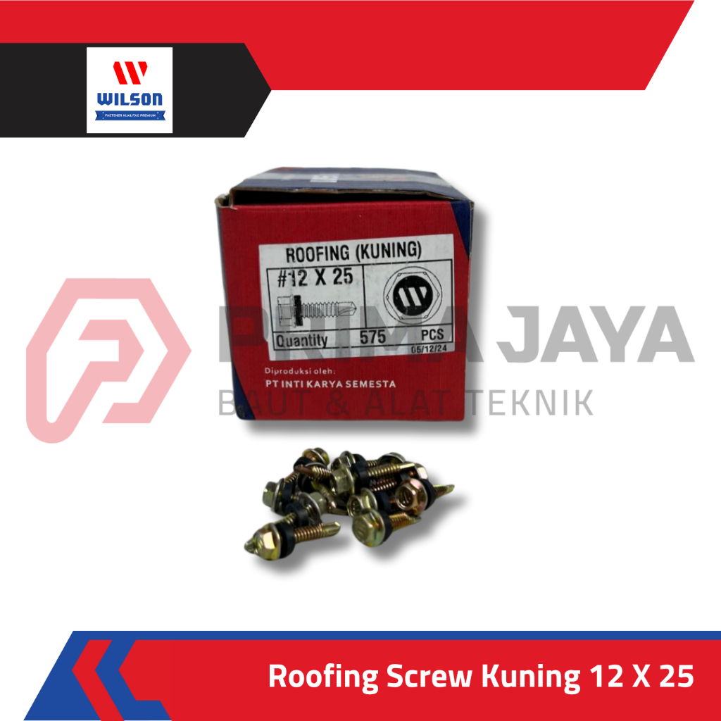 Jual (1 BOX 575 PCS) ROOFING SCREW KUNING / BAUT ATAP / SEKRUP ATAP 12 ...