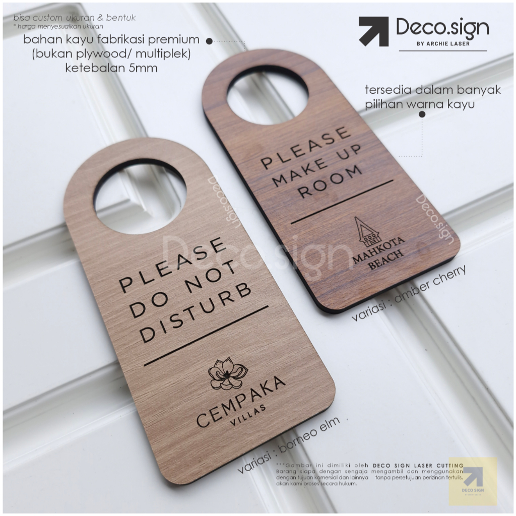 Jual Door Sign / Penanda Pintu / Gantungan Hotel Kost Villa Guesthouse ...