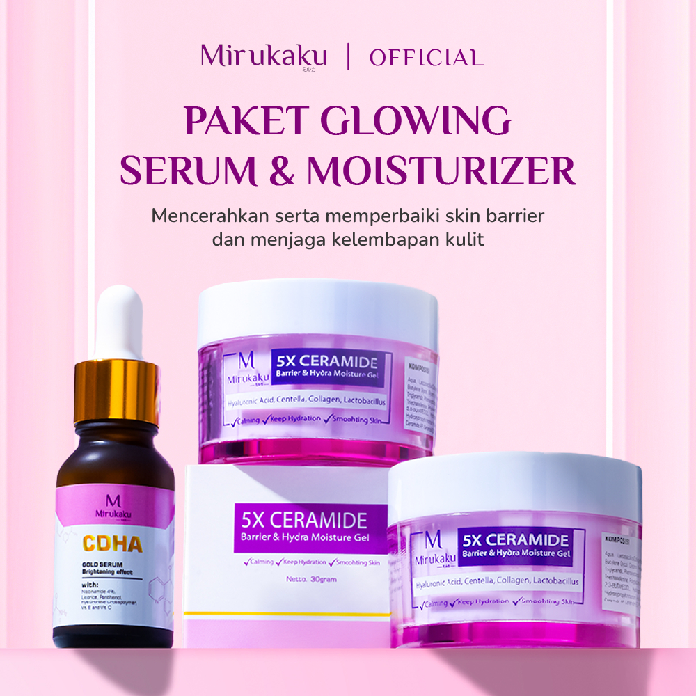 Jual [ Paket Glowing ] Mirukaku Glowing Moisturizer Serum Mencerahkan ...