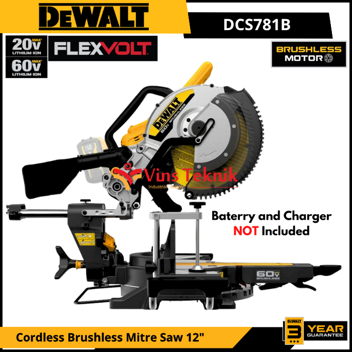 Jual DEWALT DCS781B Mesin Gergaji Kayu Alumunium Baterai Cordless ...