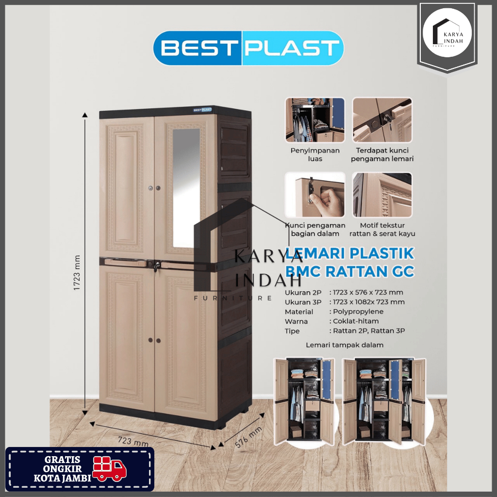 Jual Lemari Plastik BESTPLAST BY OLYMPLAST BMC 2P GC RC - Modul Cabinet ...
