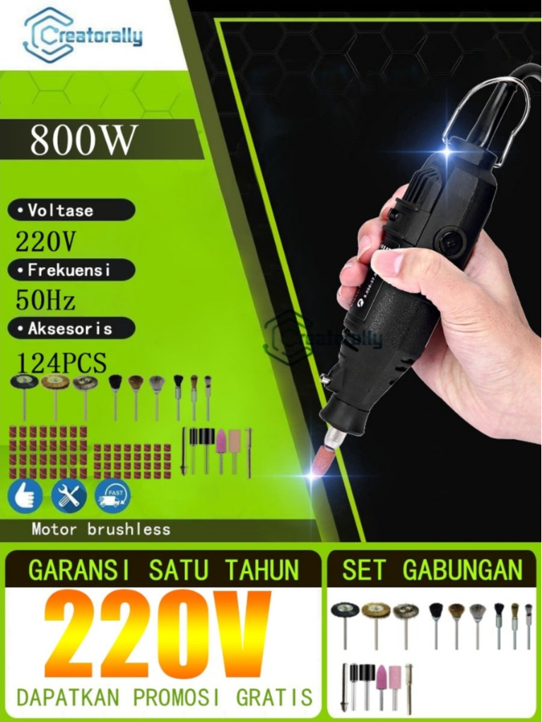Jual Creatorally bor mini listrik set lengkap bor tuner porting gerinda ...