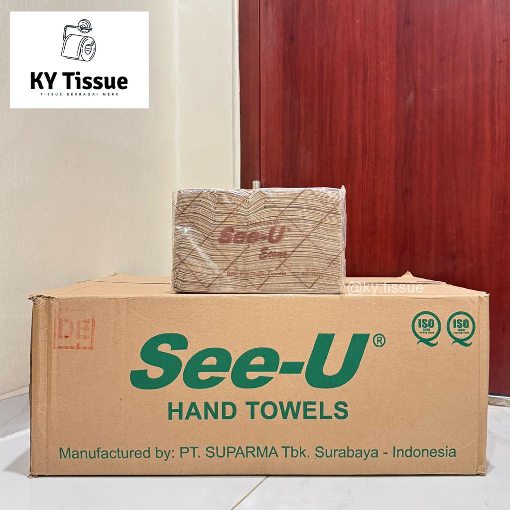Jual Tissue SeeU HandTowel COKLAT/BROWN (Dus) — @20pcs @1ply | Shopee ...