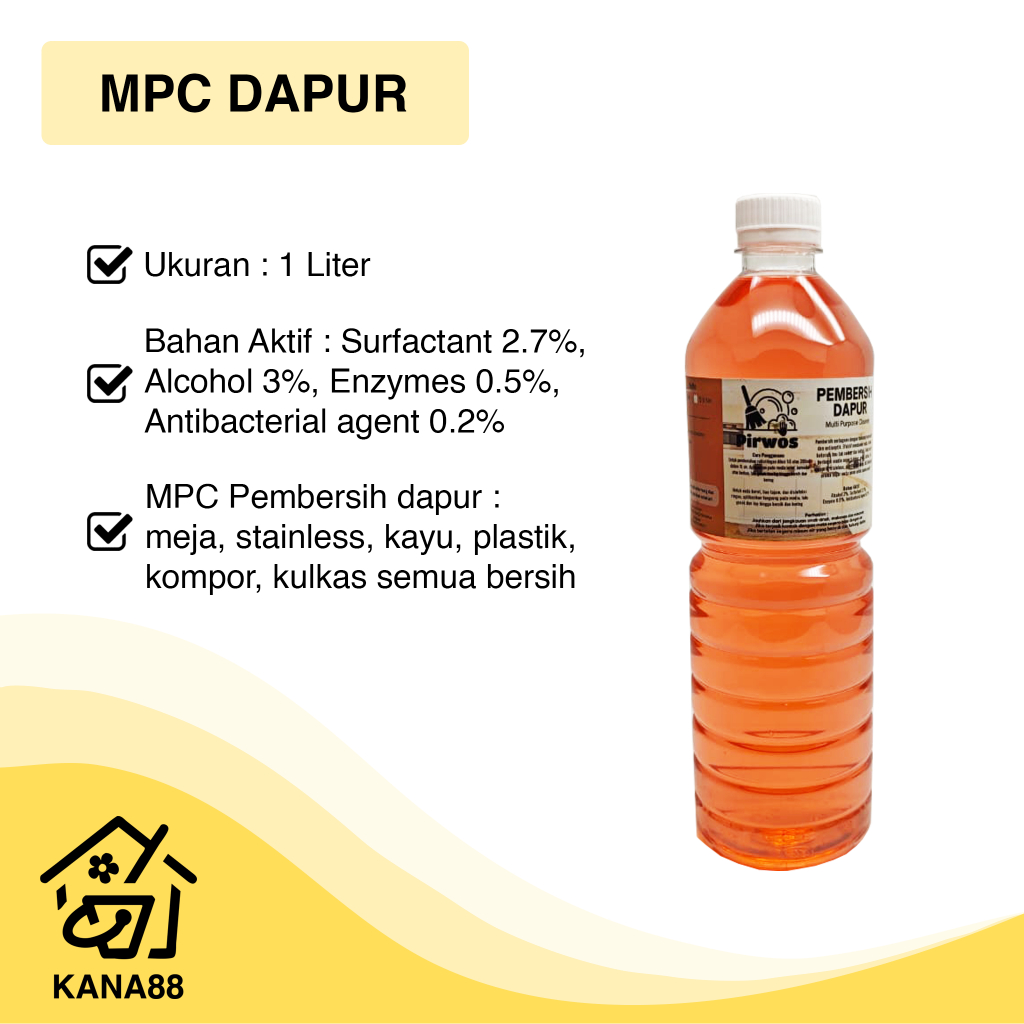 Jual MPC Pembersih Dapur Pirwos 1 Liter Multi Purpose Cleaner ...
