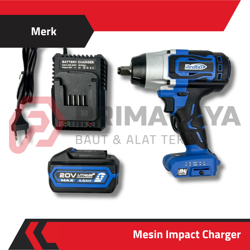 Jual MESIN IMPACT CHARGER BATERAI / IMPACT WRENCH CORDLESS REDBO ...