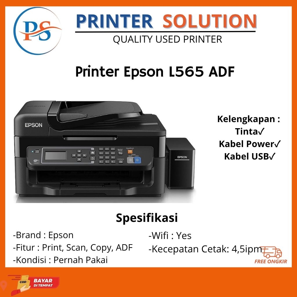 Jual Printer Epson l565 second All in one ink tank print scan copy ADF ...