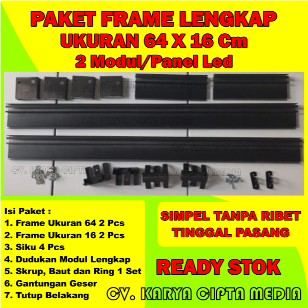 Jual Frame running text Slim lengkap ukuran 64x16cm | Shopee Indonesia