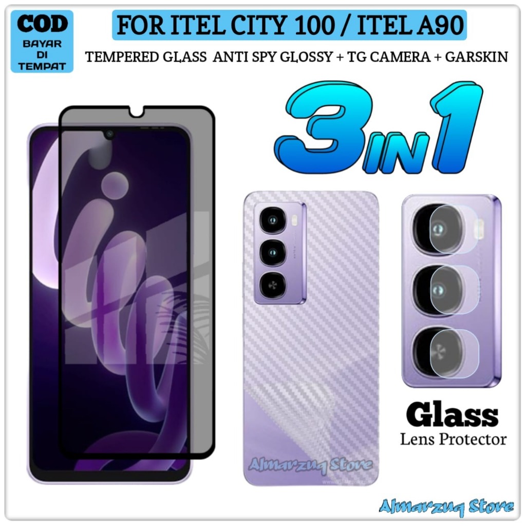 Jual Paket 3in1 Tempered Glass Itel City 100 Itel A90 Anti Gores Kaca ...