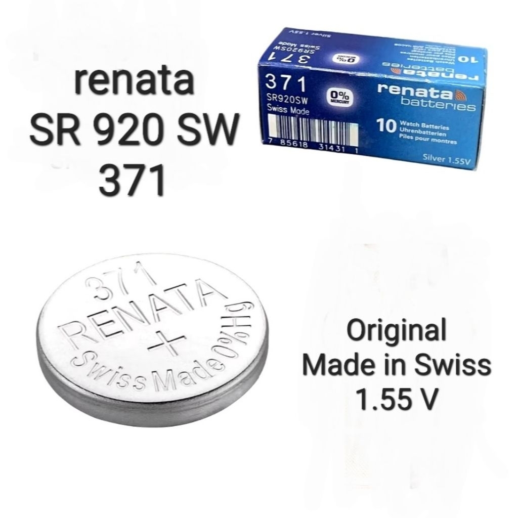 Jual BATERAI JAM RENATA SR 920 SW / 371 BATERAI ORIGINAL 1.55 V ...