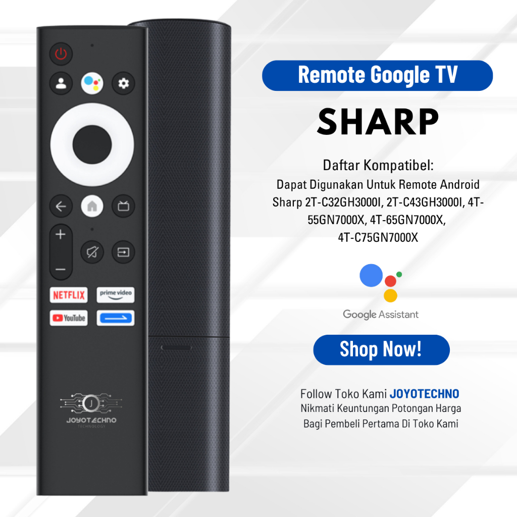 Jual Remote Google TV SHARP tipe 2T-C32/C43GH3000I 4T-55/65/75GN7000X ...