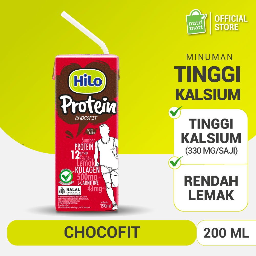 Jual 1 Pack - HiLo Protein Chocofit UHT 190 ml – Susu Tinggi Protein dengan Collagen Rasa ...
