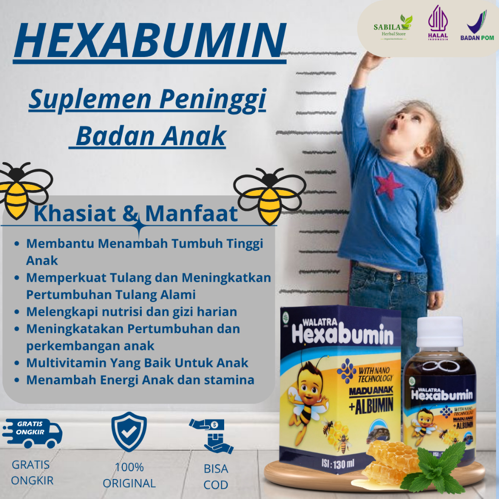 Jual Walatra Hexabumin Peninggi Badan Anak, Vitamin Tubuh Tinggi Anak ...