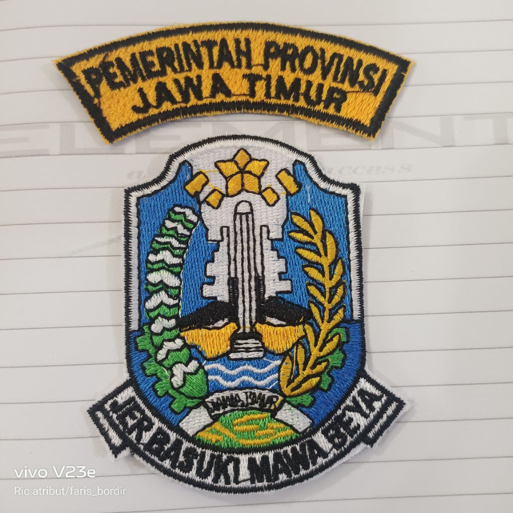 Jual BET BORDIR LOGO LAMBANG PEMERINTAH PROVINSI JAWA TIMUR JERBASUKI ...