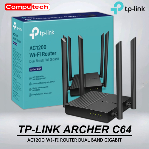 Jual TP-Link Archer C64 AC1200 Wi-Fi 5 Router Dual Band Wireless Full ...