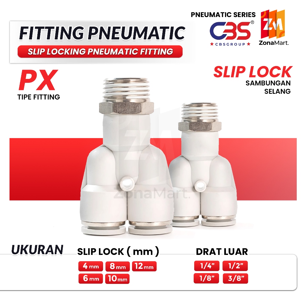 Jual FITTING PNEUMATIC SLIP LOCK / PUSH IN CONNECT PX - KONEKTOR SELANG ...