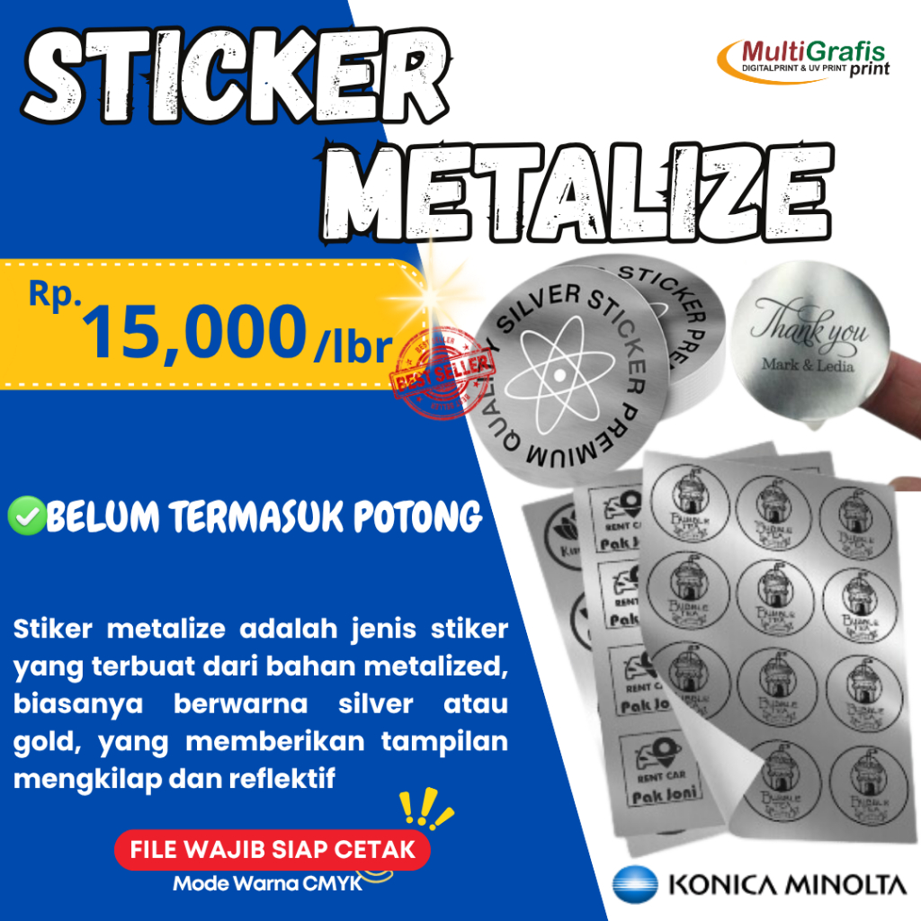 Jual Cetak Stiker Stiker Hologram / Metalize A3+ Ukuran High Quality ...
