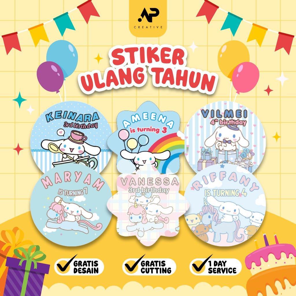 Jual Stiker Ulang Tahun CINAMOROLL EDITION | Stiker Label Ulang Tahun ...