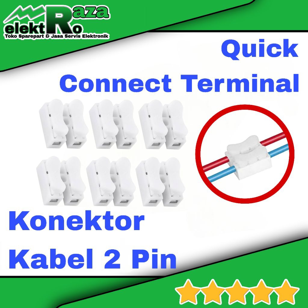 Jual Quick Connect Terminal 2 Pin Konektor Kabel Listrik 2Pin | Shopee ...