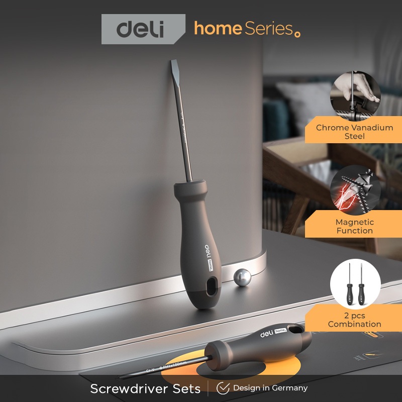 Jual Deli Tools Home Series Art 2 Pcs Screwdriver Set # 1 Pcs 5mmx100mm ...