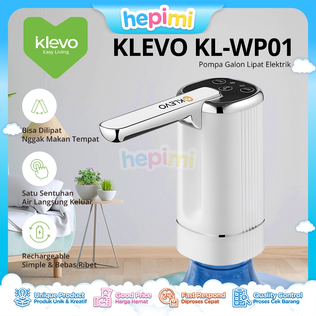 Jual KLEVO KL-WP01 POMPA GALON LIPAT ELECTRIC Rechargeable Type C - HM ...