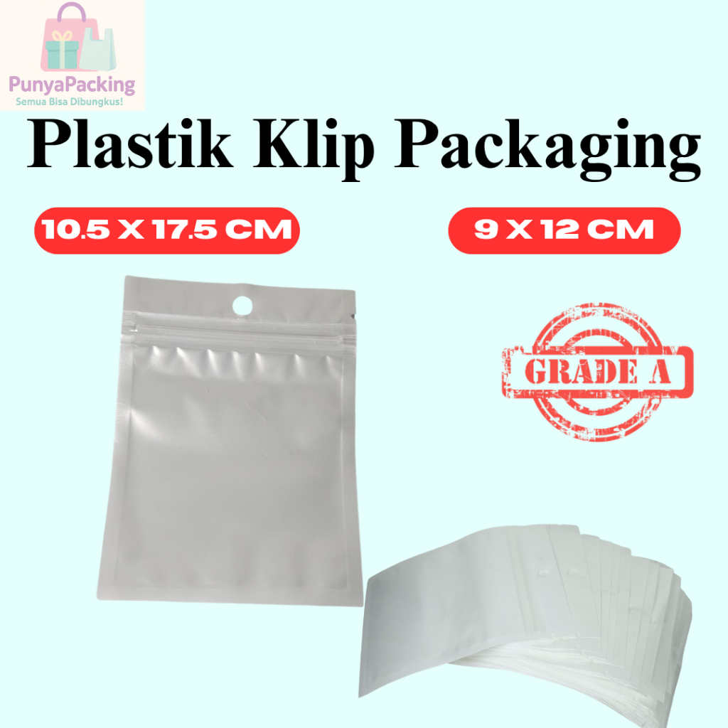 Jual [100 Pcs] PunyaPacking Plastik Klip/Plastik Ziplock Putih dengan handle | Shopee Indonesia