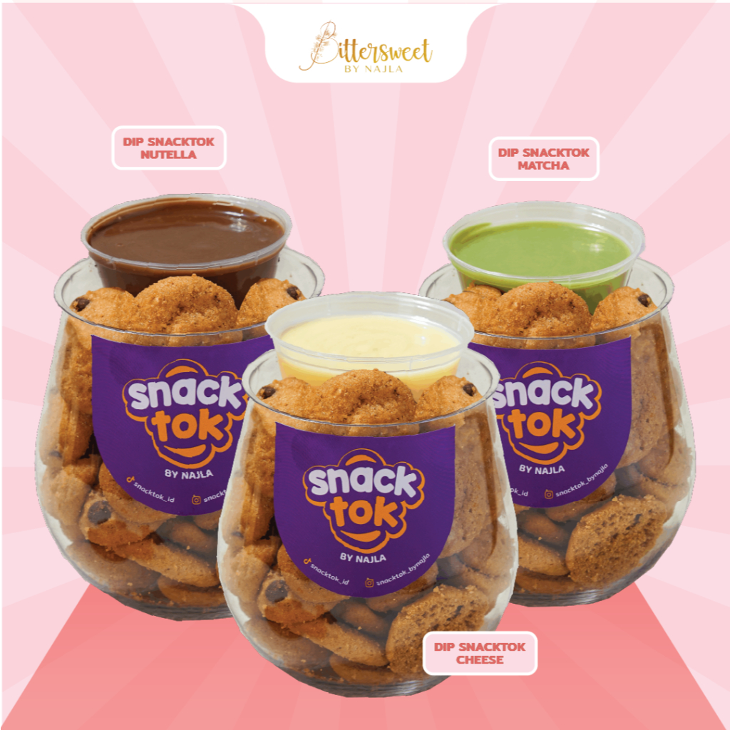 Jual [ Exclusive ] 3 DIP Snacktok ( Nutella +Matcha + Cheese ) | Shopee ...
