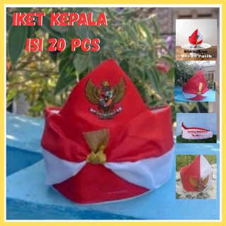 Jual BENDERA IKET KEPALA MERAH PUTIH,BENDO BLANGKON MERAH PUTIH ISI 20 ...