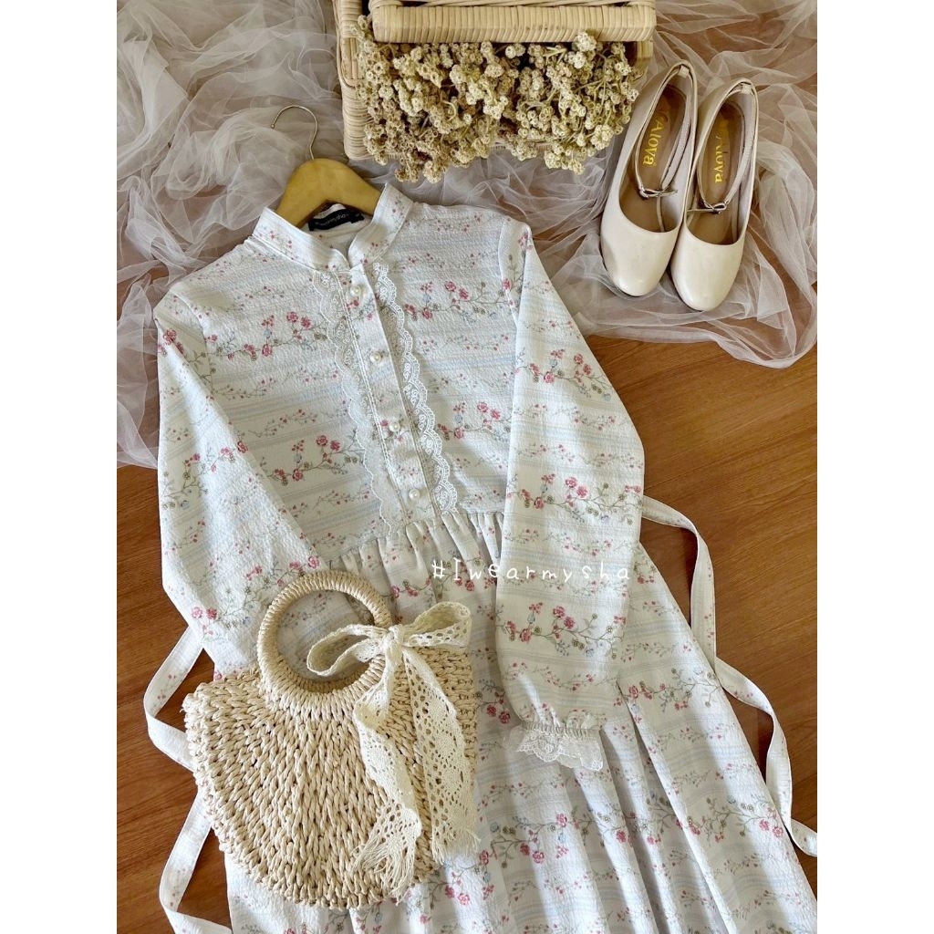 Jual Emily Dress by Mysha | Dress Lebaran Vintage Korean Style | Gamis ...