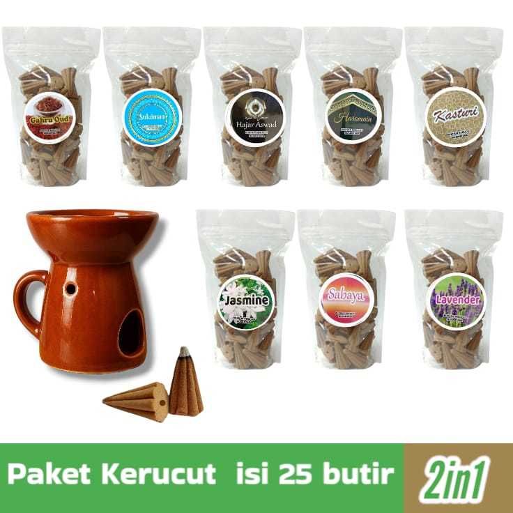 Jual paket dupa kerucut 25pcs asap bawah plus prapen kramik mini dupa ...