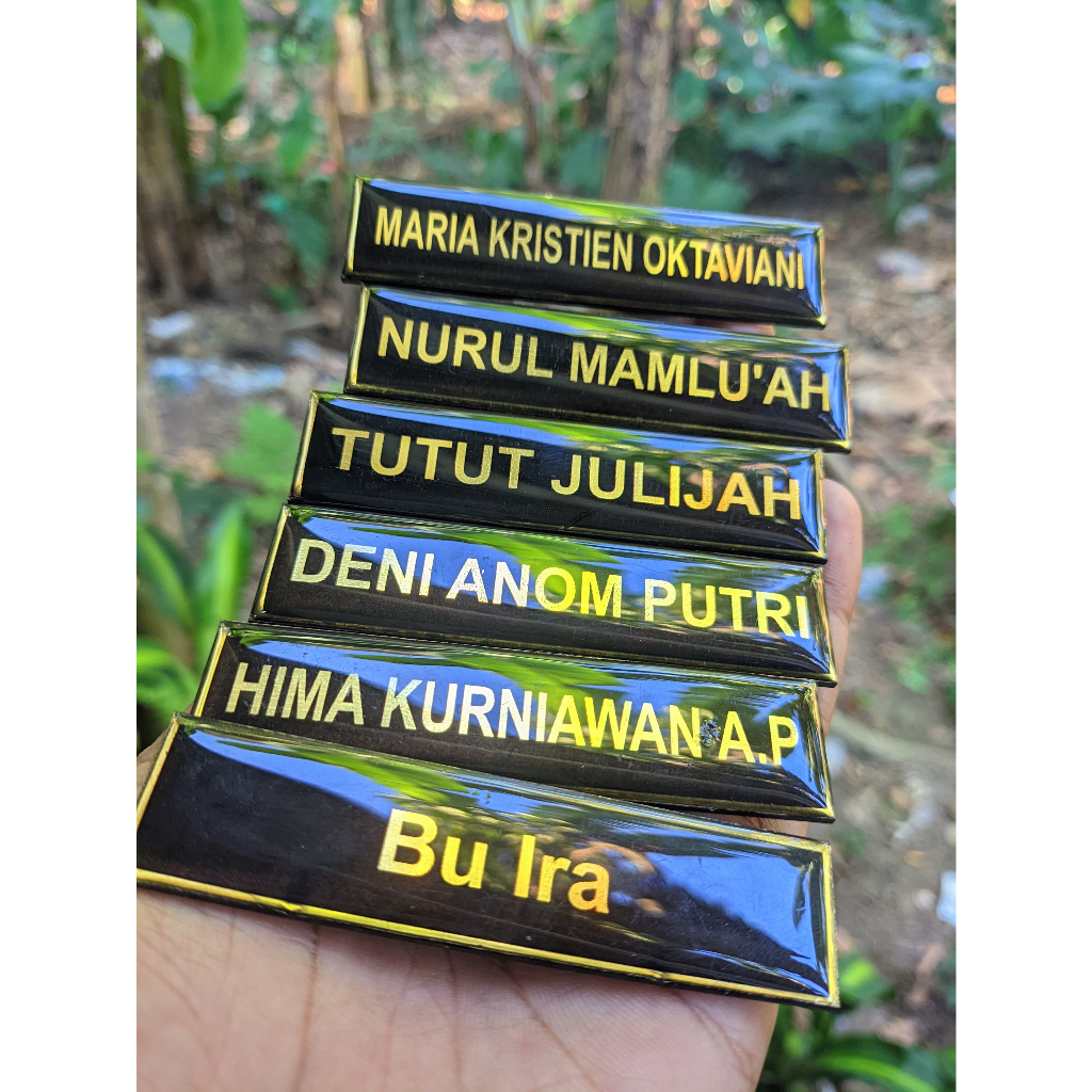Jual Papan Nama Dada Premium Lapis Resin (GOLD ASLI)/Name Tag Emas ...