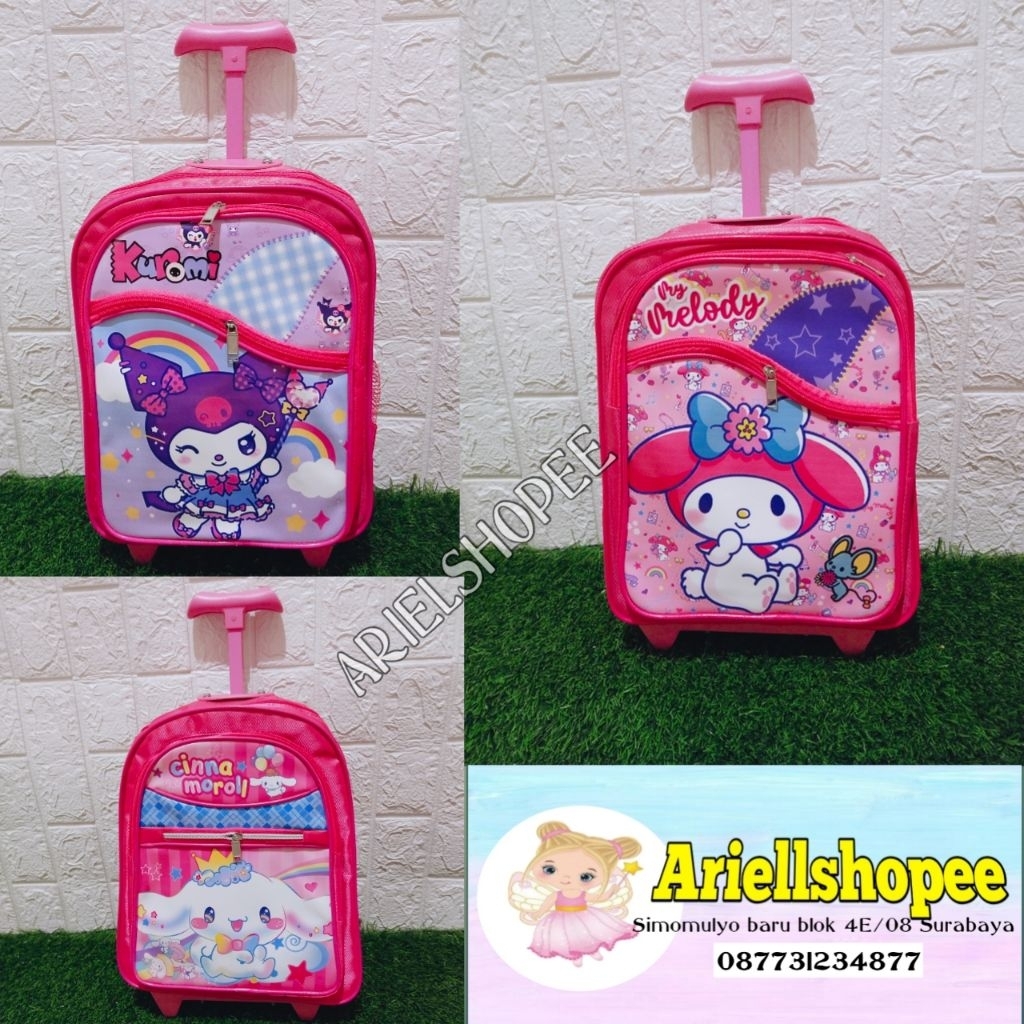 Jual tas troli kuromi melody ORIGINAL IMPORT tinggi 34 cm tas anak TK ...