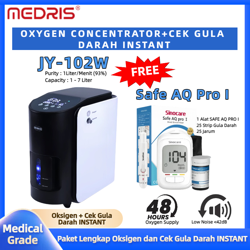 Jual Medris Oxygen Concentrator JY-102W 1Liter + Nebulizer + Paket Safe ...