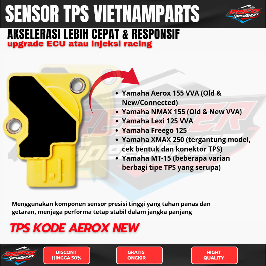 Jual SENSOR TPS VIETNAMPART RACING AEROX NMAX NEW 155 LEXI WR 155 ...