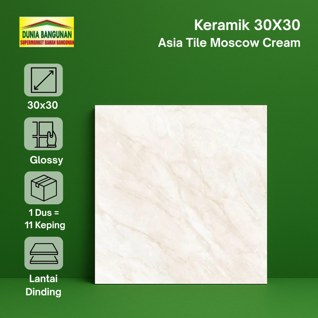 Jual Keramik 30x30 Lantai Asia Tile Moscow Cream Keramik Lantai Marble ...