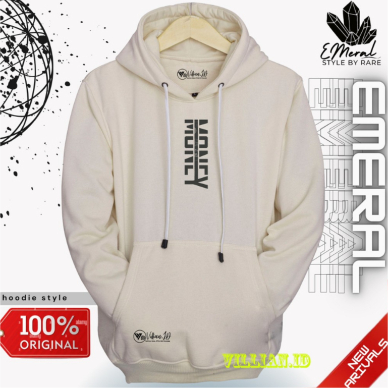 Jual Sweater Hoodie Premium Pria Distro Sablon MONEY Warna Hitam ...