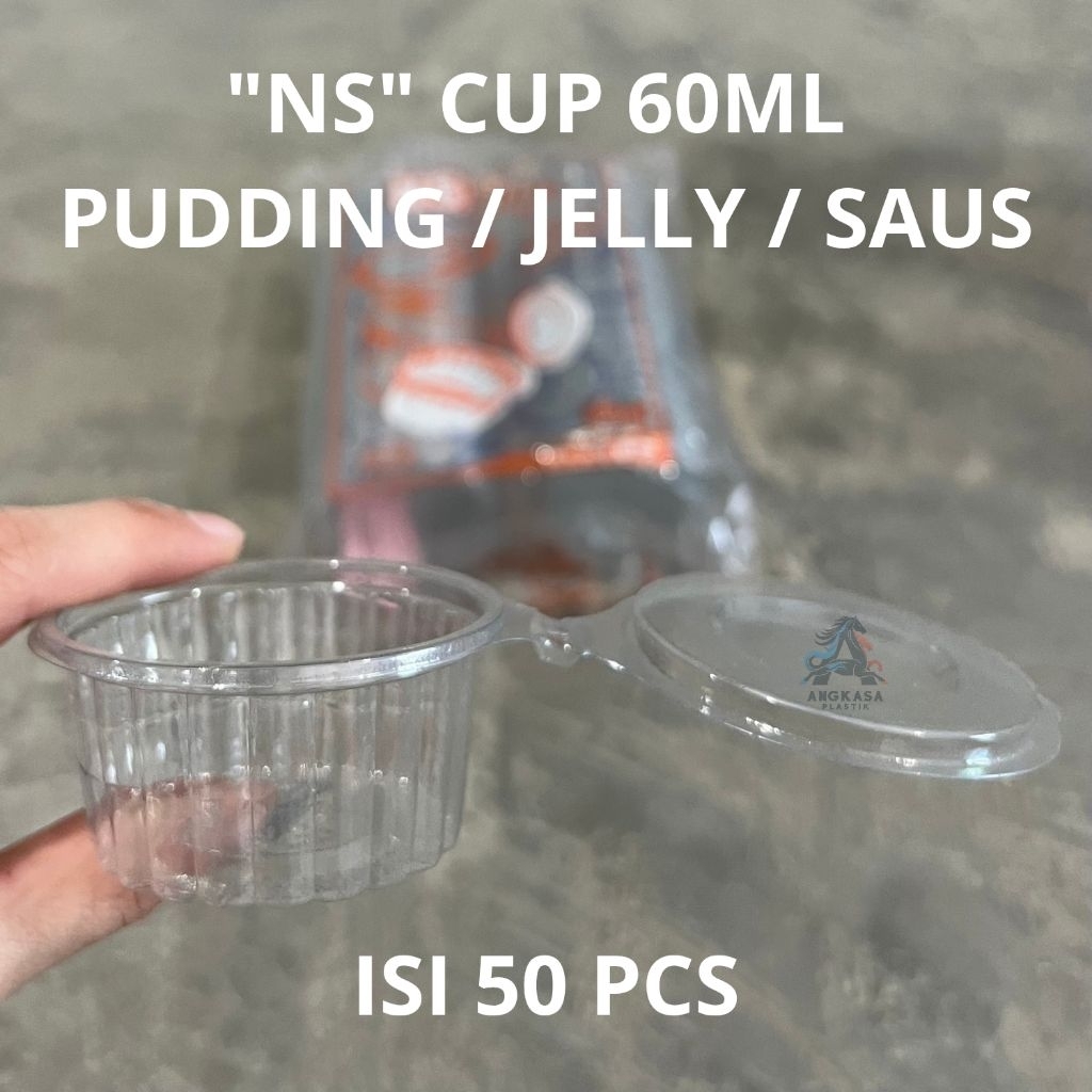 Jual (50 PCS) NS Cup Jelly 60ml & 90ml Anti Tumpah / Cup Pudding 60ml / Cup 90ml / Cup Saus 60ml ...