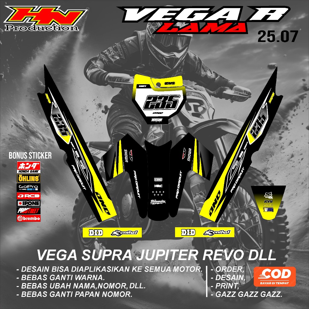 Jual STIKER DECAL MOTOR RBT VEGA R LAMA STIKER BEBEK MODIF CRF KLA KTM ...
