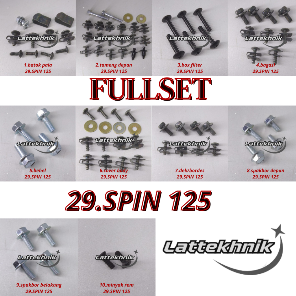 Jual C29 Spin 125 Baut Lengkap Full Set Body Spin 125 / Baut Lengkap ...