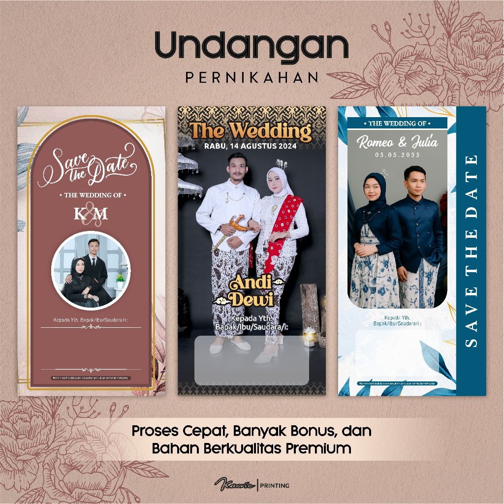Jual Undangan Pernikahan Custom Murah - Bahan Glossy mengkilap Full ...