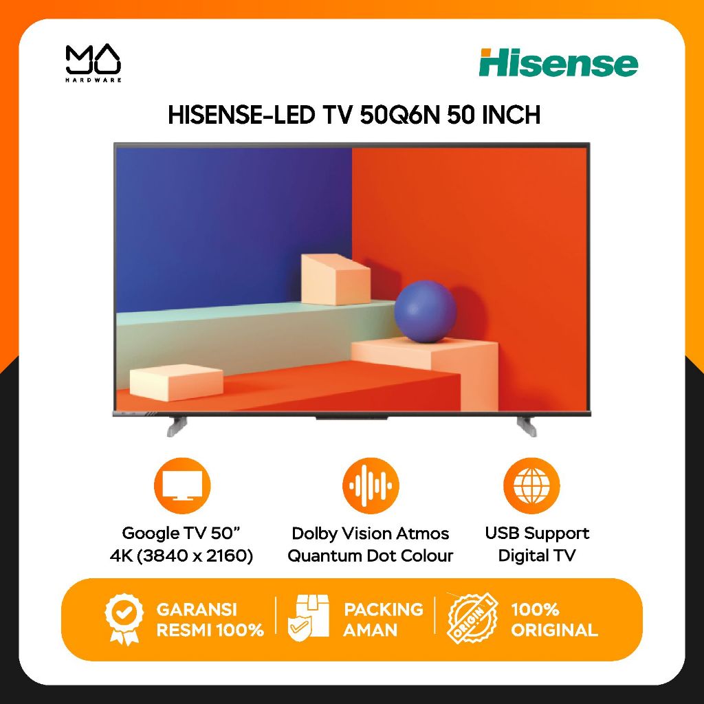Jual Hisense 50Q6N 50" Inch QLED Quantum Dot Google Smart TV Bezelles ...